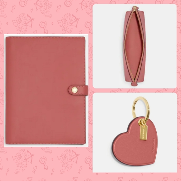 Coach | Accessories | Coach Notebook Pencil Case Heart Bag Charm Bundle ...